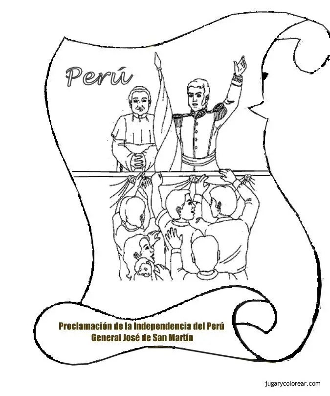 Dibujos Para Colorear Independencia De Perú