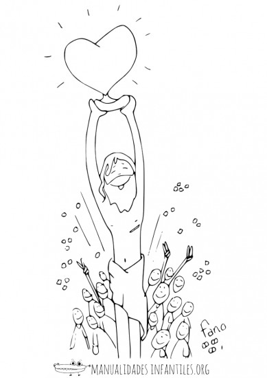 Dibujo de Jesús ha resucitado -Manualidades Infantiles