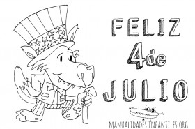 Tarjeta para el 4 de Julio: Tío Sam -Manualidades Infantiles