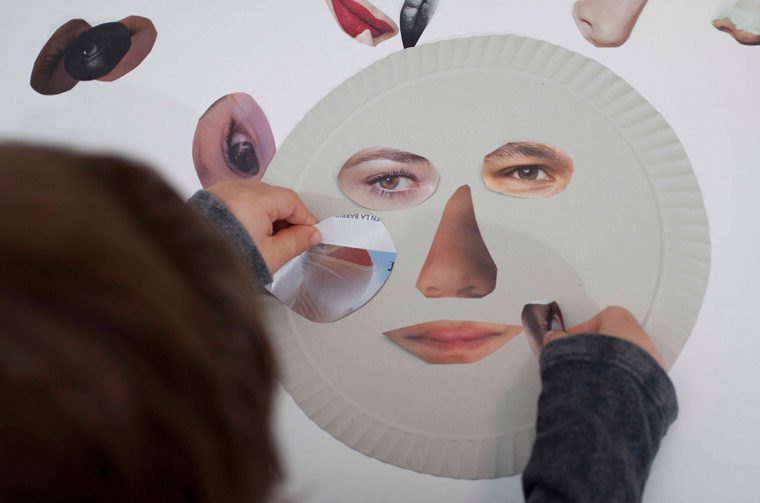 Crear caras con recortes de revistas -Manualidades Infantiles