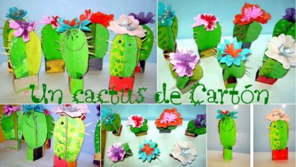 Un cactus de cartón para regalar -Manualidades Infantiles